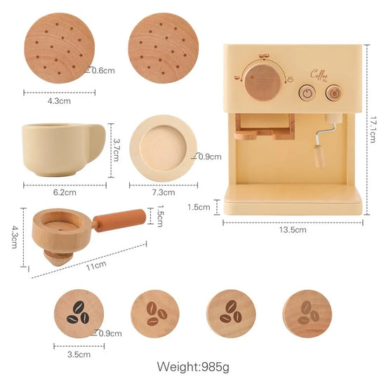 Wooden Coffee Machine Set - Cubby Cafe | Funshine – Sunnyo