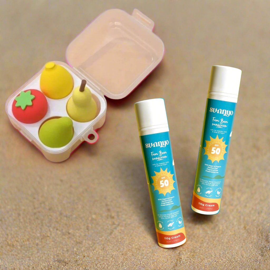 SPF Besties Bundle - Two Sunscreen Bottles and Sponge Set – Sunnyo